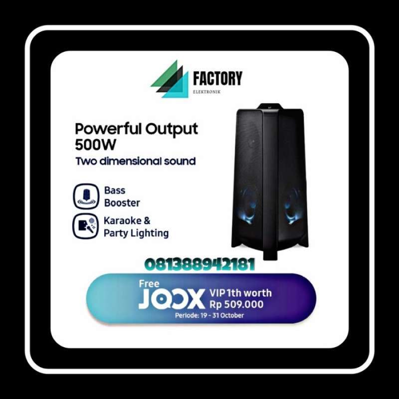 Promo SAMSUNG SOUND TOWER MX-T50/XD KARAOKE PARTY BLUETOOTH GARANSI ...