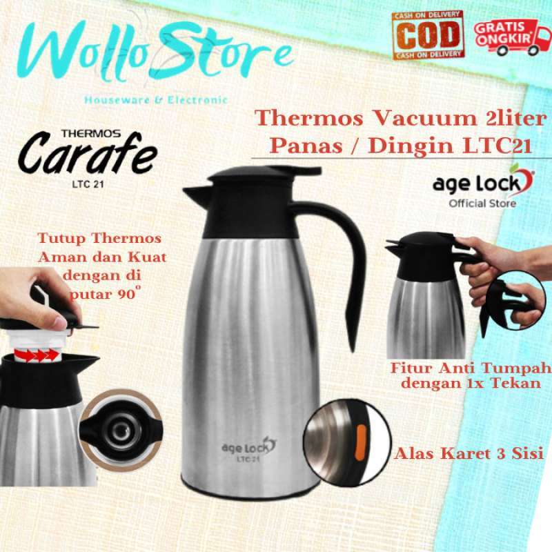 Promo Termos Vacuum 2 Liter Age Lock Carafe Ltc21 Panas/Dingin Hingga ...