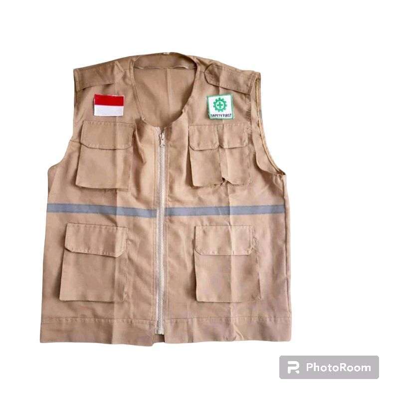Promo Rompi Safety K3 Rompi Kerja Proyek Lapangan Bahan Drill - XL Krem ...