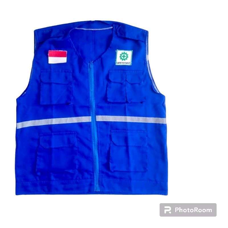 Promo Rompi Safety K3 Rompi Kerja Proyek Lapangan Bahan Drill - Biru ...