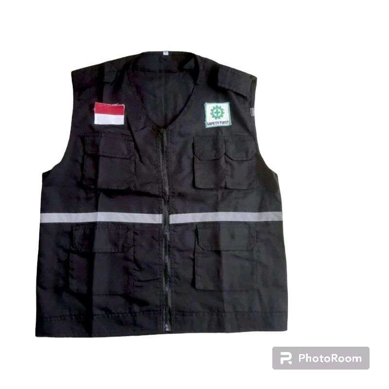 Promo Rompi Safety K3 Rompi Kerja Proyek Lapangan Bahan Drill - L Hitam ...