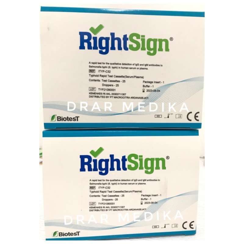 Promo RIGHTSIGN Typoid IgG IgM/ Salmonella IgM Device 25T Diskon 38% di ...