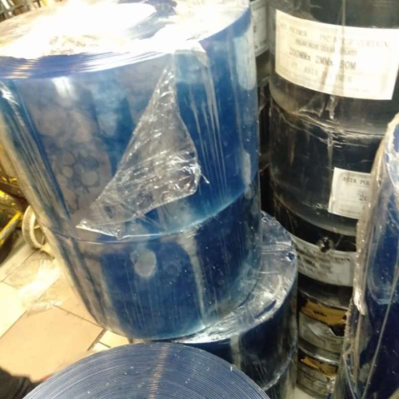 Promo Baru Pvc Strip Curtain Blue Clear 2Mm X 200Mm X 50 Mtr(Tiray Pvc ...