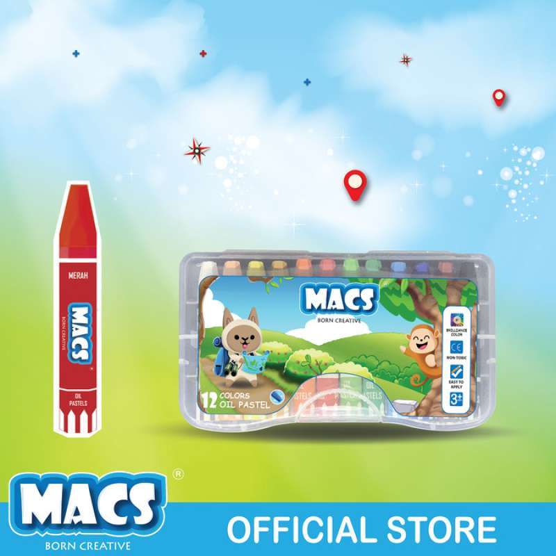 Jual Crayon Oil pastel MACS warna 12 color di Seller Premier Market ID - Cengkareng Timur, Kota ...