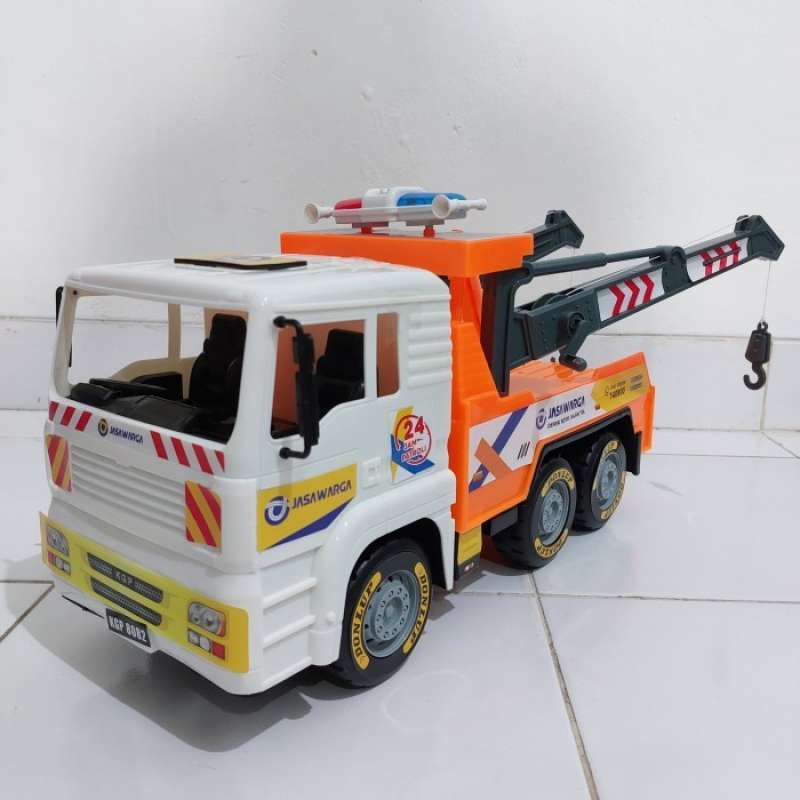 Promo Mainan Truk Derek Jasamarga Jumbo - Mobil Mobilan Truck Crane ...