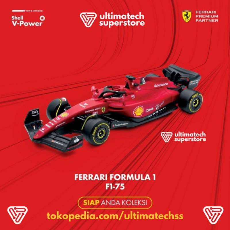 Promo SHELL FERRARI NEW ERA FERRARI FORMULA 1 F1-75 1:41 F1 75 BURAGO ...