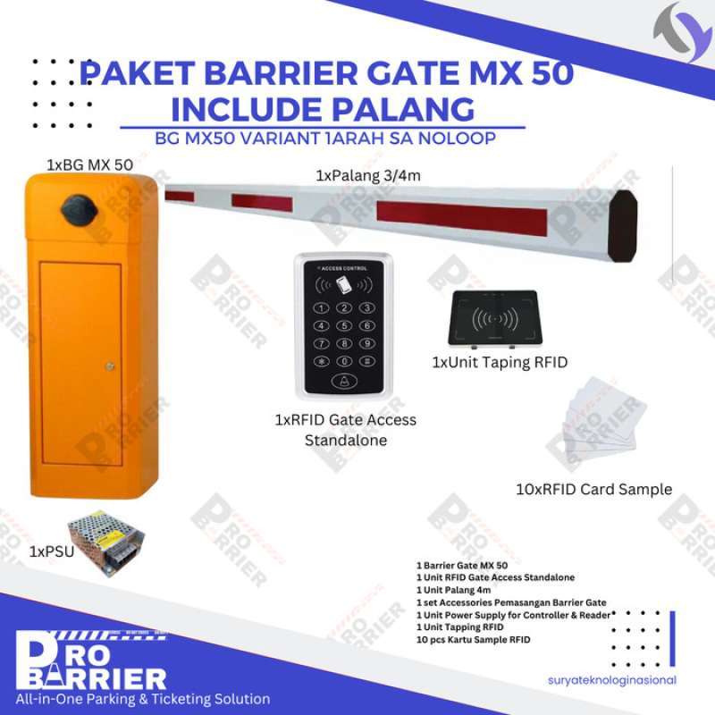 Jual Paket Barrier Gate Mx 50 Include Palang Parkir 4 Meter | Vehicle 