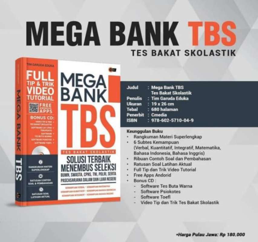 Jual MEGA BANK TPS / TBS (TES BAKAT SKOLASTIK) [BONUS CD] - Tim Garuda ...