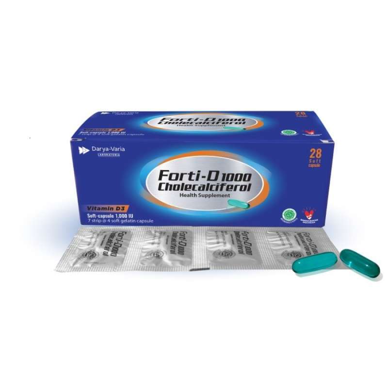 Promo FORTI D 1000 BOX ISI 28 KAPSUL - Vitamin D3 1000 IU Diskon 33% di ...