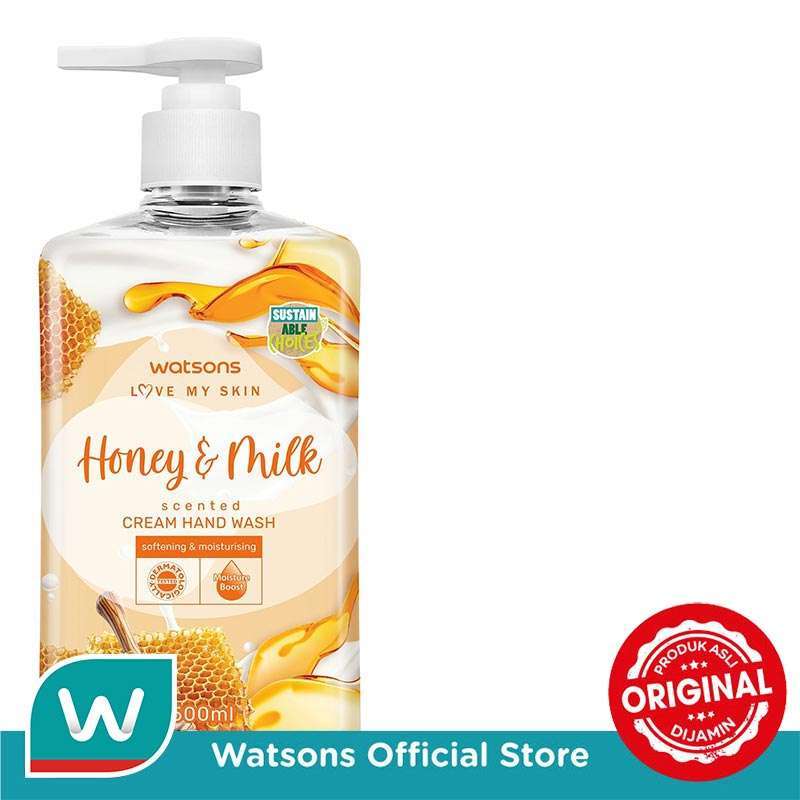 Promo Watsons Honey & Milk Scented Cream Hand Wash 500ml Diskon 55% Di ...