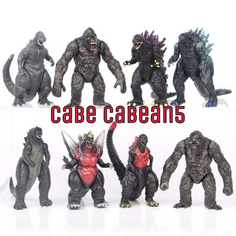 Promo figure godzilla vs king kong set mainan miniatur topper cake ...