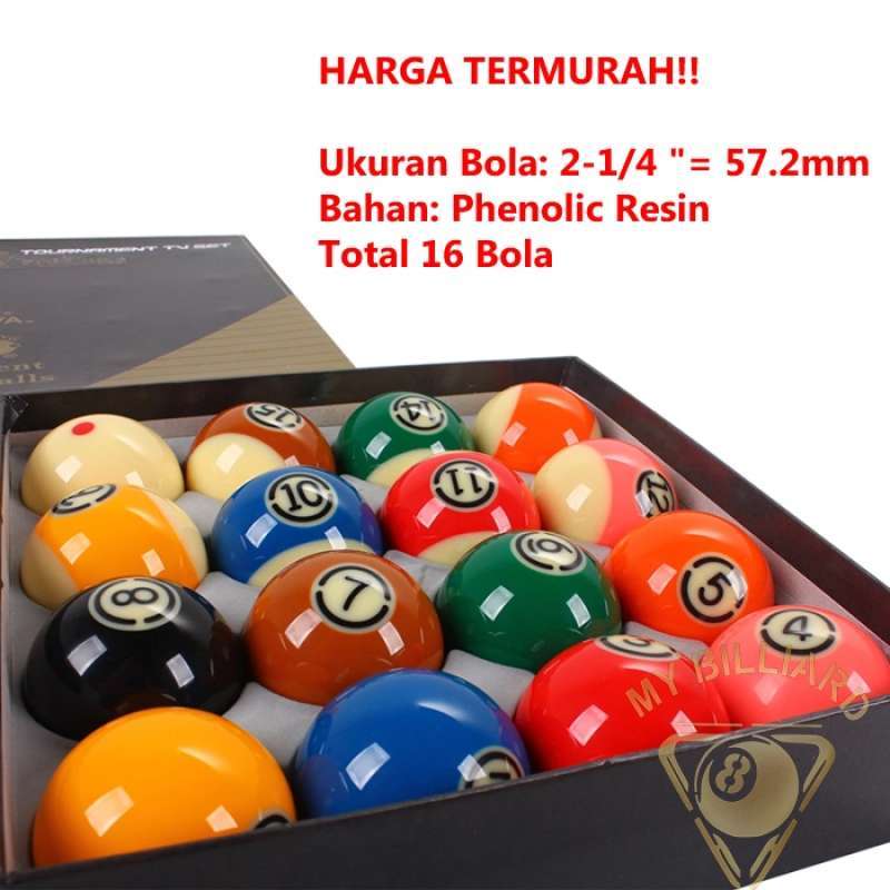 Jual Bola billiard 9 feet set - Yanmeiya 57,2 mm Model Duramith TV Pro ...