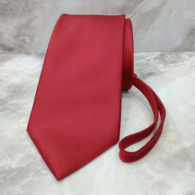Promo Dasi Polos Pria Terbaru Hitam Merah Maroon Zipper Siap Pakai ...