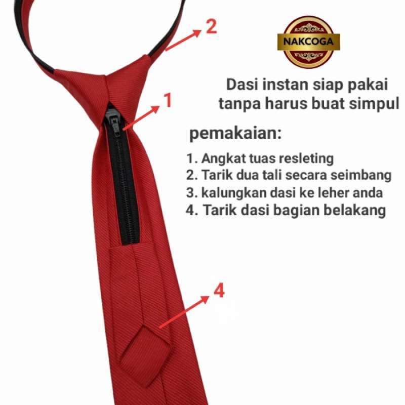 Promo Dasi Polos Pria Terbaru Hitam Merah Maroon Zipper Siap Pakai ...