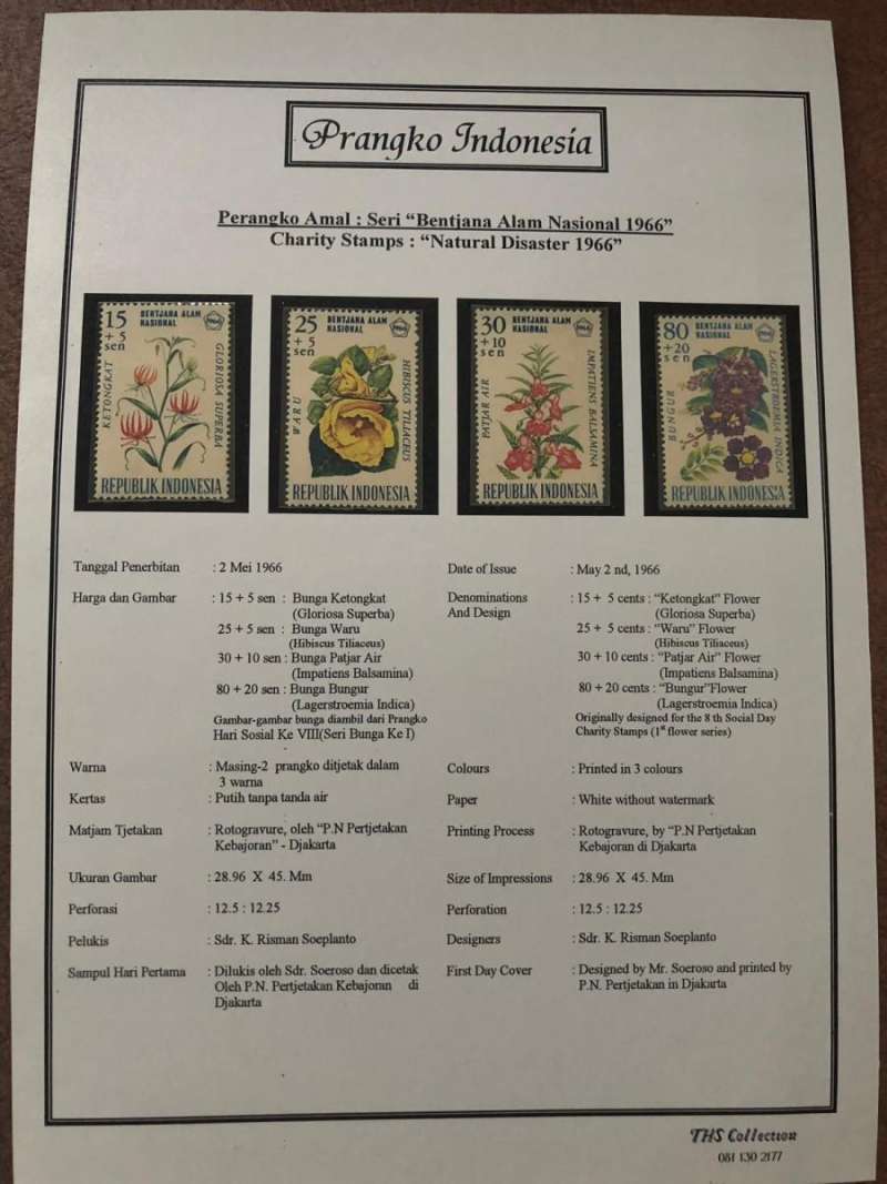 Jual Prangko Indonesia Seri Bencana Alam Nasional (bunga Seri 3) Th ...