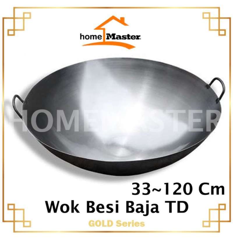 Promo Wok/wajan/kuali Besi Baja/steel Iron Dual Handle/pegangan 33~120 ...