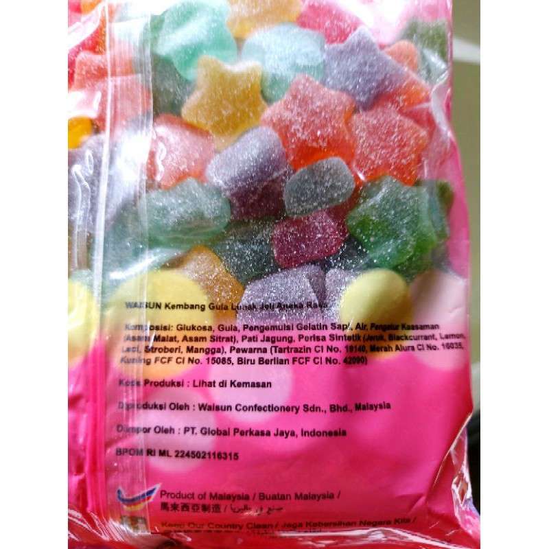 Jual Permen Jelly 1 Kg Import Malaysia | Waisun Fruit Mixed Pastilles ...