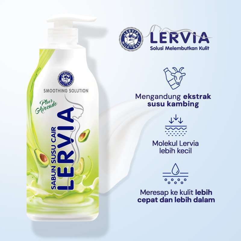Promo Lervia Sabun Susu Cair Plus Avocado Pump 600ml Diskon 20% Di ...