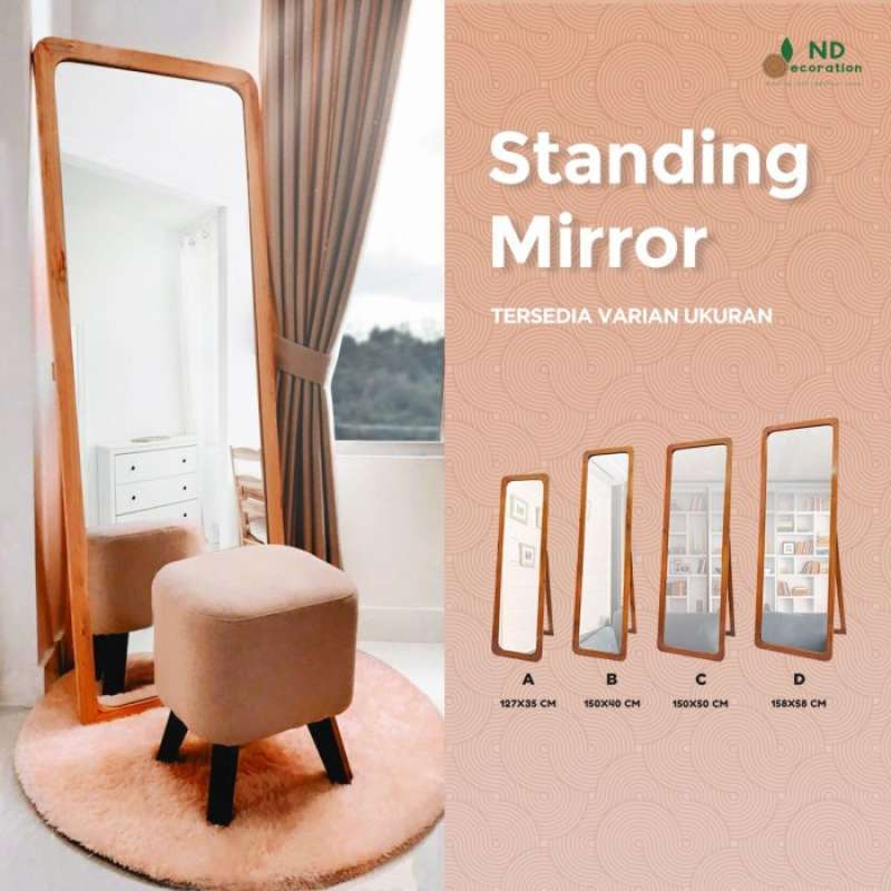 Promo Standing Mirror - Cermin Berdiri - Cermin Full Body 125x35cm ...