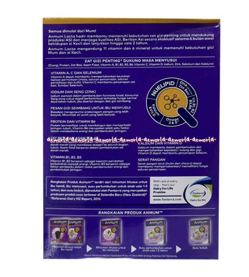 Jual Anmum Lacta Rasa Cokelat 200gr Minuman Susu Ibu Menyusui Rasa ...