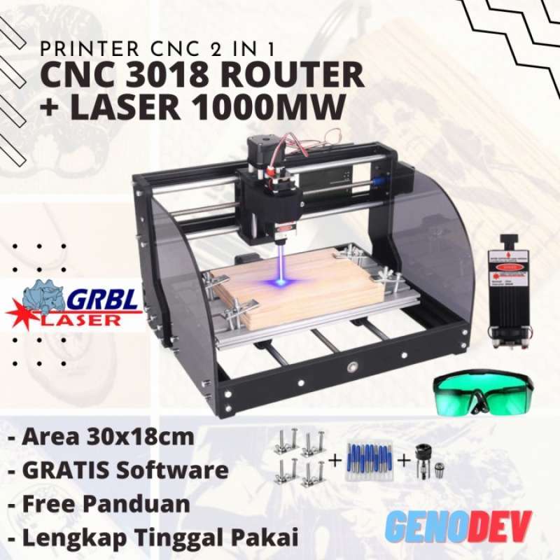 Promo Mesin Cnc 3018 + Laser 1000mw Printer Grafir Ukir Laser3 Axis ...