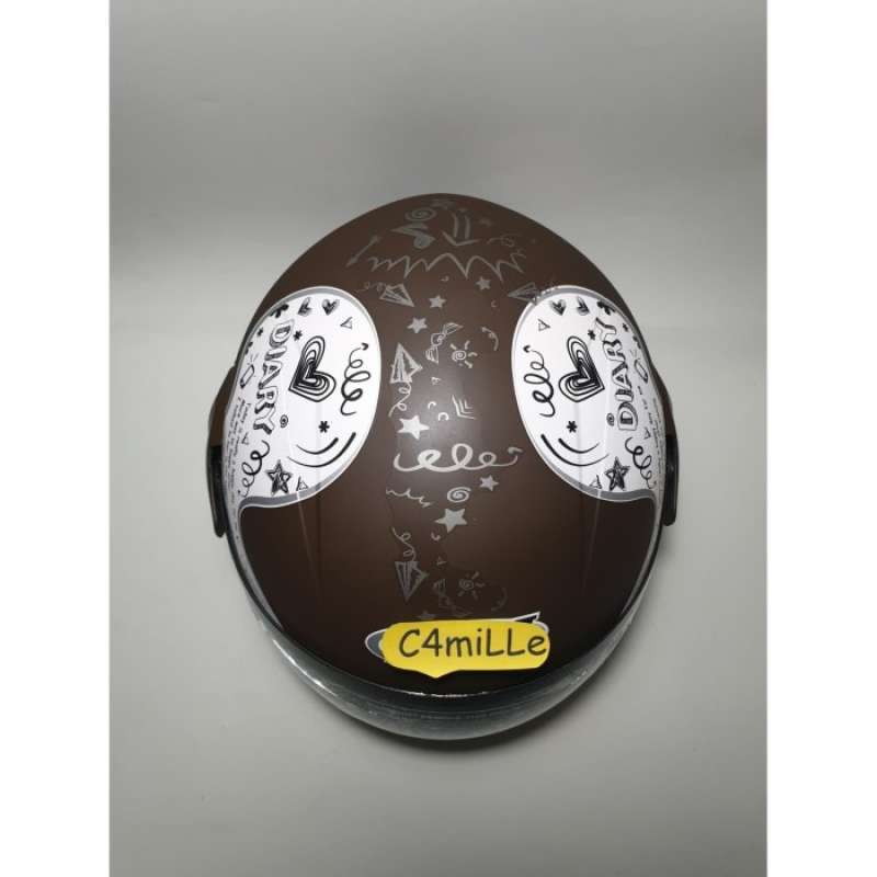 Promo Helm Evolution Diary Brown Doff Half Face Model Gm Evo - Grey ...