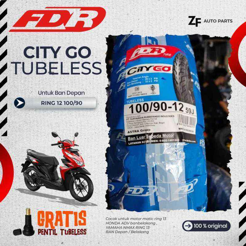 Promo Sepasang / Satuan Ban Motor Scoopy Ring 12 Fdr City Go Tubeless ...