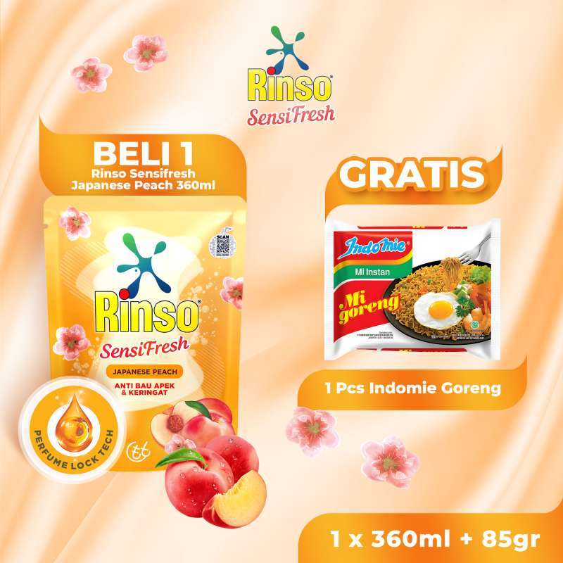 Promo Rinso Sensi Fresh Japanese Peach Detergent Cair [360 Ml] Free ...