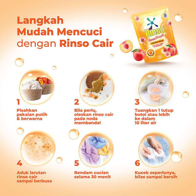 Promo Rinso Sensi Fresh Japanese Peach Detergent Cair [360 Ml] Free ...