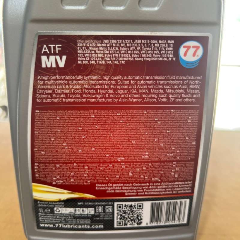 Promo Oli 77 Atf Mv Literandan Murah!! Diskon 20% Di Seller Toplets ...