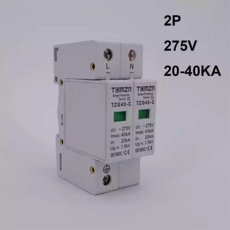 Promo Spd Ac 2p 20ka ~ 40ka 275v Surge Protector Arester Tegangan ...