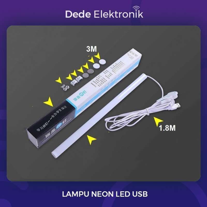Jual Lampu Neon Led Usb Belajar Kerja Baca Komputer Cahaya Tempel Portable Cm Di Seller