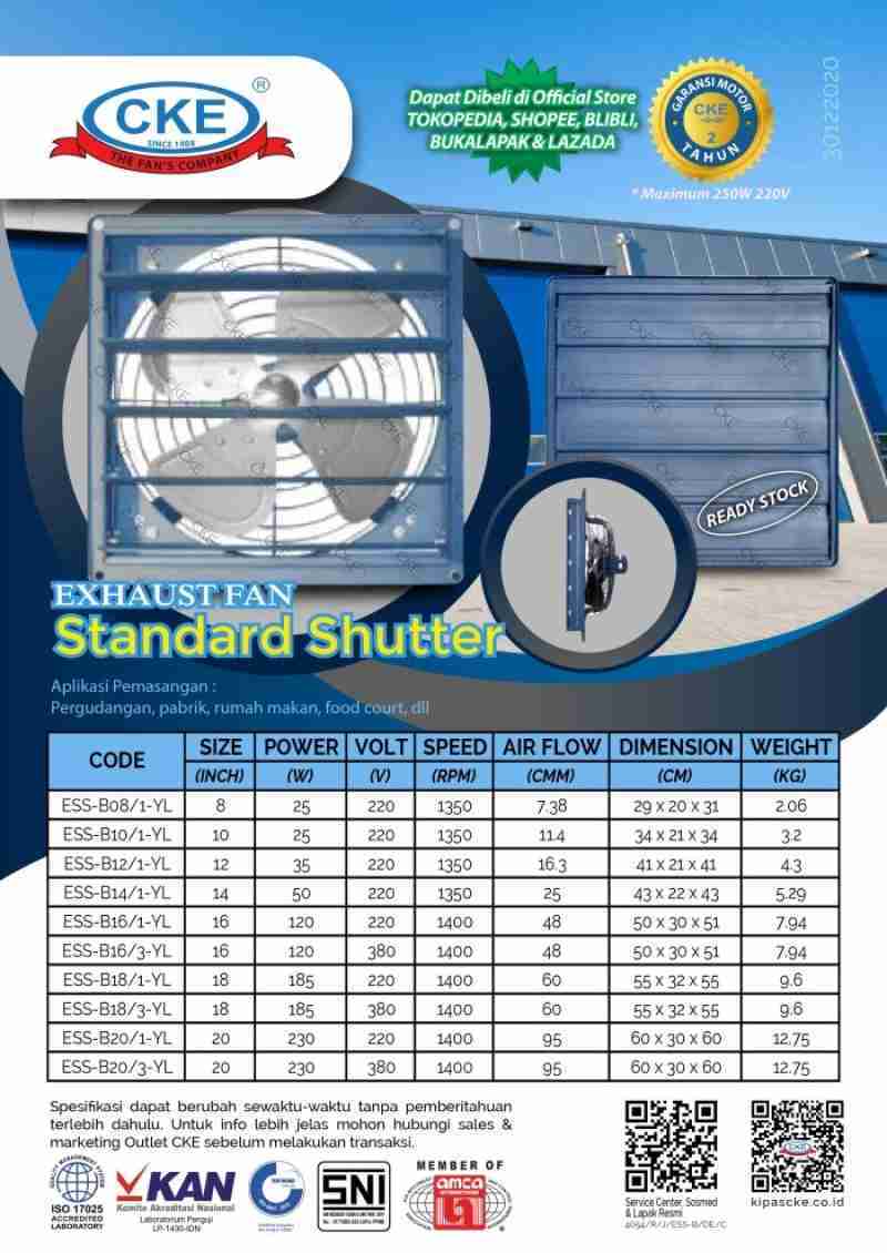 Promo Exhaust Fan Shutter 16 Inch Cke Exhaust Dinding Tembok Baling Besi Diskon 7% Di Seller ...