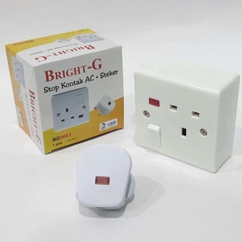 Jual Stop Kontak Ac Set Colokan Ac Steker Dan Box Bright G Stopkontak 3 ...