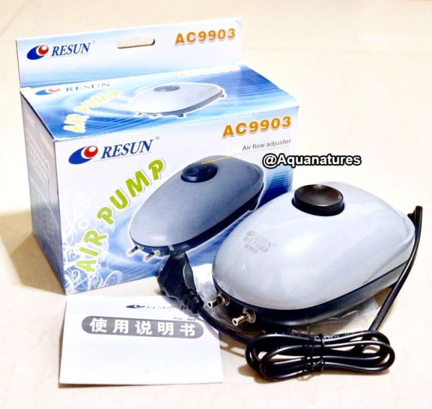 Promo Pompa Udara/aerator Aquarium 2 Titik Resun Ac 9903 Diskon 23% Di ...
