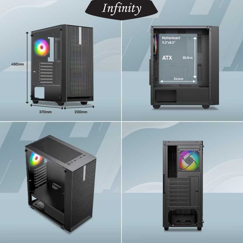 Jual Casing Komputer Infinity Ascalon Gaming Case Tempered Glass Side ...