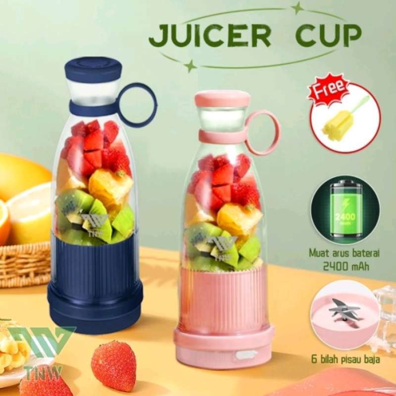 Jual Blender Portable Mini Juicer 6 Mata Pisau 400ml Blander Jus Buah ...