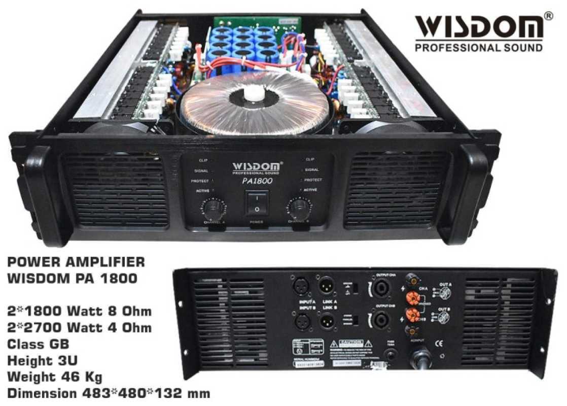 Promo Power Amplifier Wisdom Pa 1800 / Pa1800 / Pa-1800 Original Diskon 23% Di Seller Indah ...