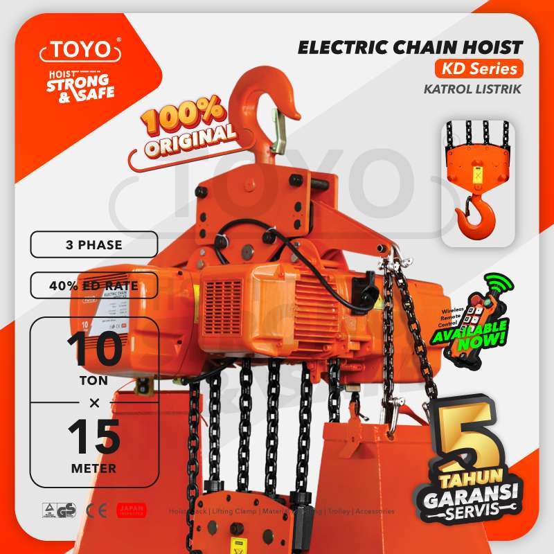 Jual Toyo Electric Chain Hoist 10 Ton X 15 Meter Kd Series Di Seller ...