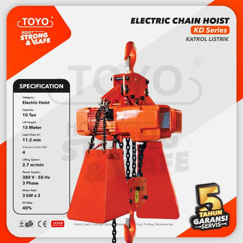 Jual Toyo Electric Chain Hoist 10 Ton X 15 Meter Kd Series Di Seller ...