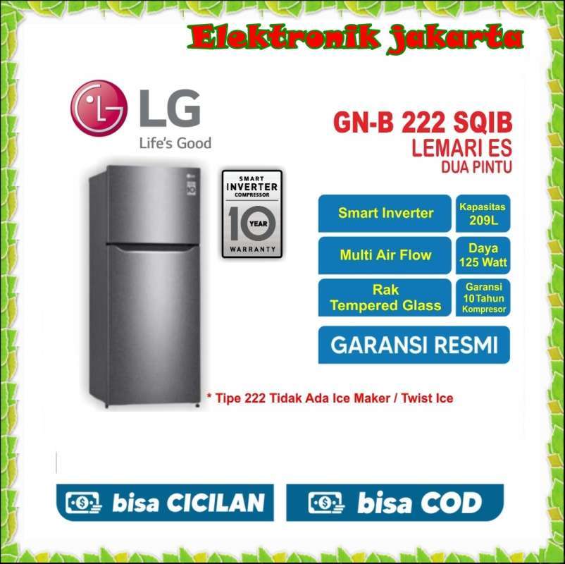 Kulkas LG GNB 222 SQIB LG Model Terbaru Juli 2024
