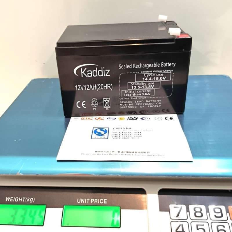 Promo Aki Kering 12v 12ah Kaddiz Mobil Aki Anak Sepeda Listrik Surya ...