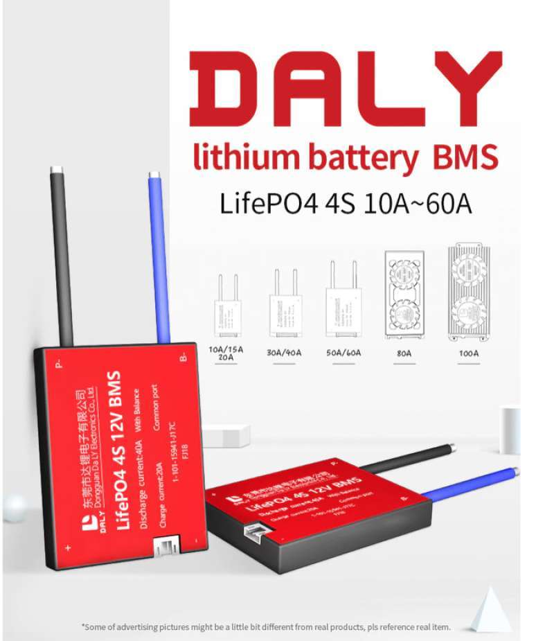 Promo Daly Bms 12 Volt Lifepo4 10a 15a 20a 25a 30a 40a 60a 80 A 100 A ...