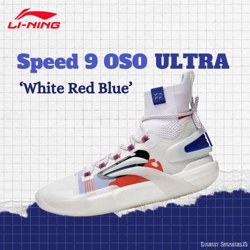 Promo Sepatu Basket Li-ning Speed 9 'white Red Blue' Abat013-2 - 46 ...