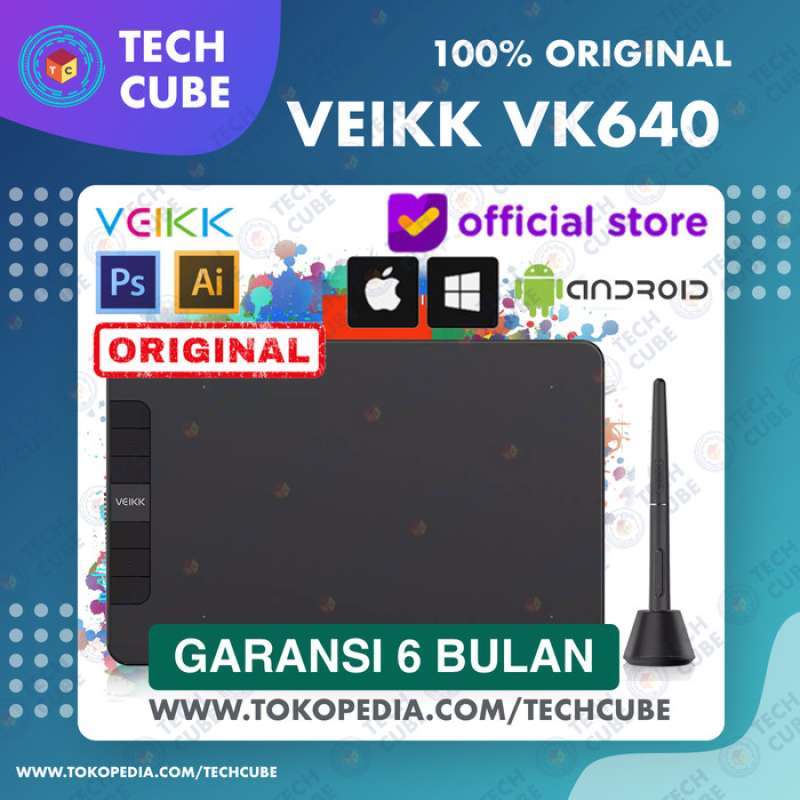 Jual Veikk Vk640 Digital Graphic Drawing Pen Tablet Osu Alter S640 A30 ...