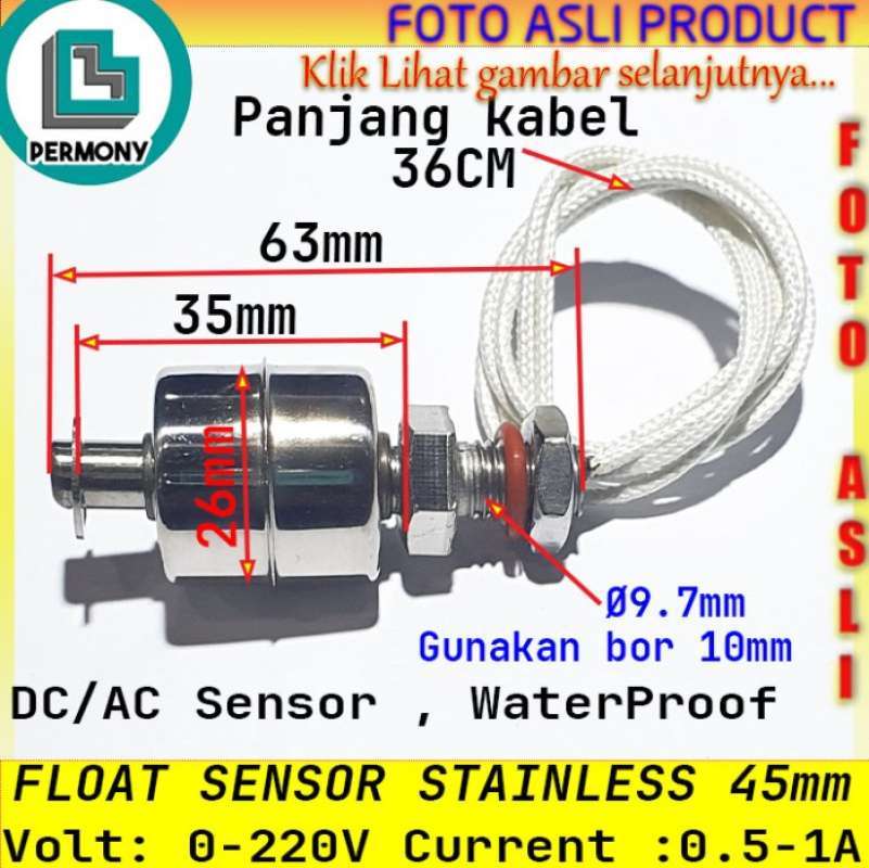 Promo Stainless Water Level Float Sensor Air Pelampung Radar Switch ...