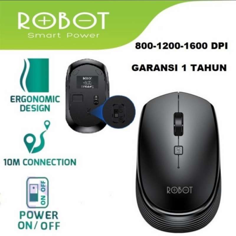 Jual Robot M205 Wireless Mouse Optical 1600 Dpi Resmi 1 Tahun - Tanpa ...