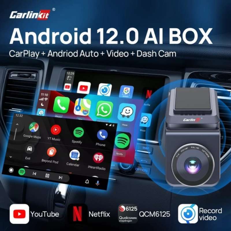 Promo Carlinkit Carplay Dash Cam Android 12 1080p Hd 4gb Ram 64gb Rom ...