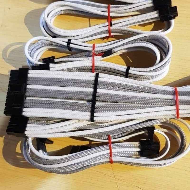 Jual Kabel Modular 8 Pin Pcie Panjang 75 Cm Disleeving Putih Di Seller ...