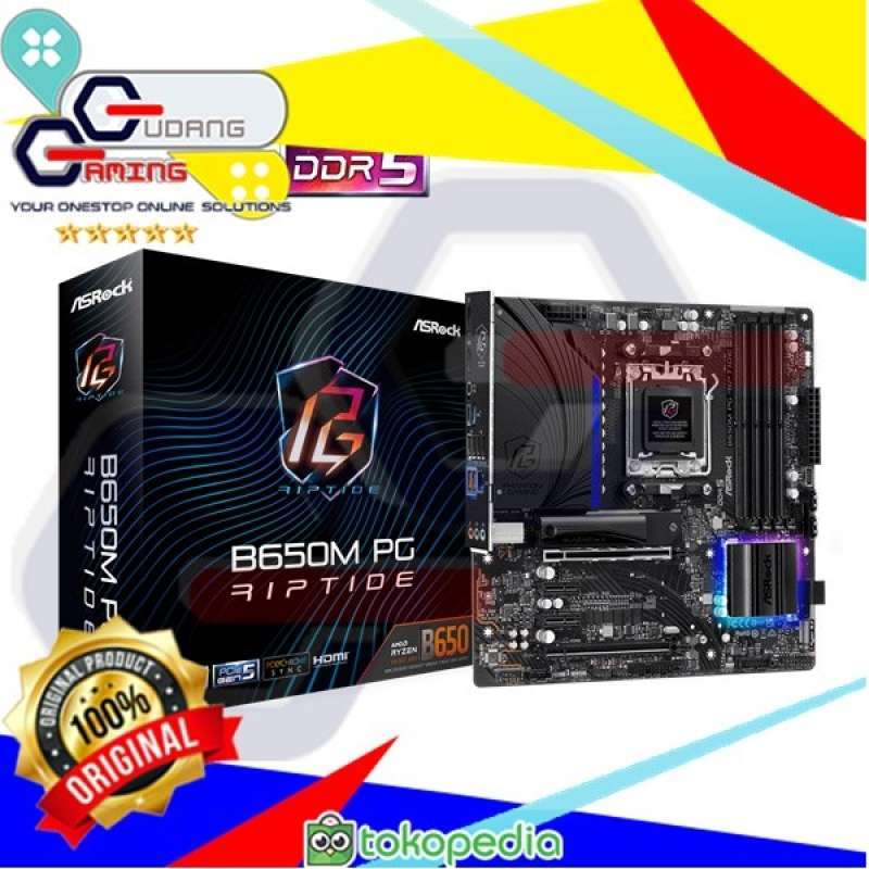 Jual Asrock Motherboard B650m Pg Riptide Micro Atx Ddr5 Di Seller Sweet ...